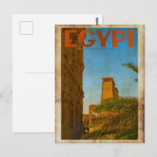 Vintage Egyptian Temple Travel Postcard | Zazzle