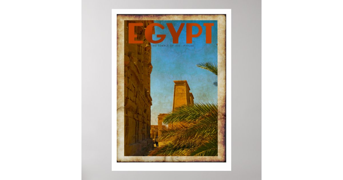 Vintage Egyptian Temple Travel Poster | Zazzle