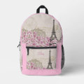 Vintage Eiffel Tower Paris Postcard Printed Backpack | Zazzle