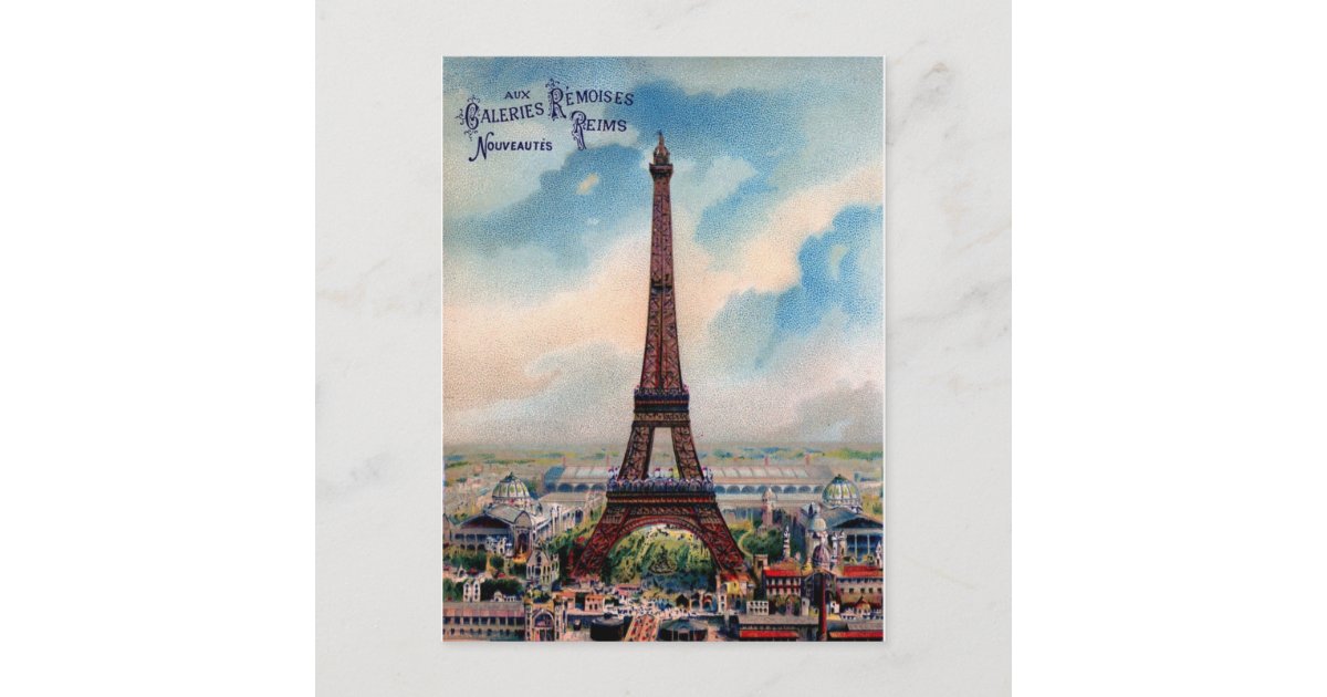 Vintage Eiffel Tower Post Card Paris | Zazzle