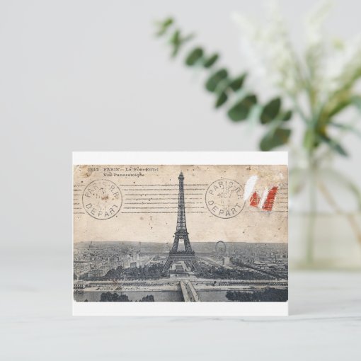 Vintage Eiffel Tower Postcard | Zazzle