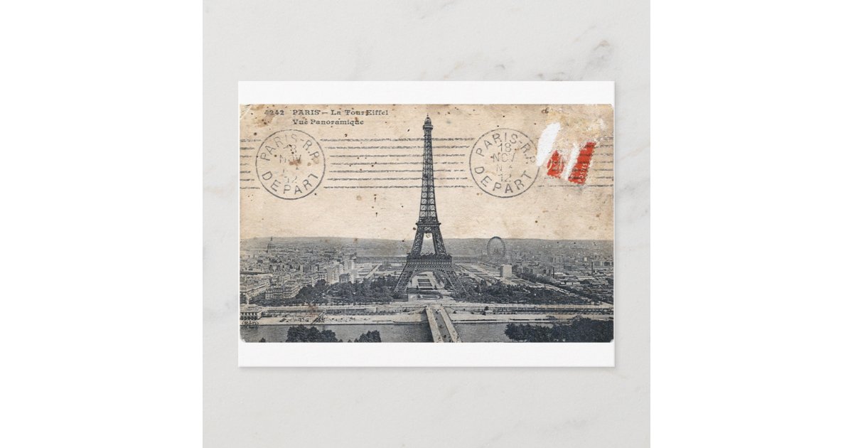 Vintage Eiffel Tower Postcard | Zazzle