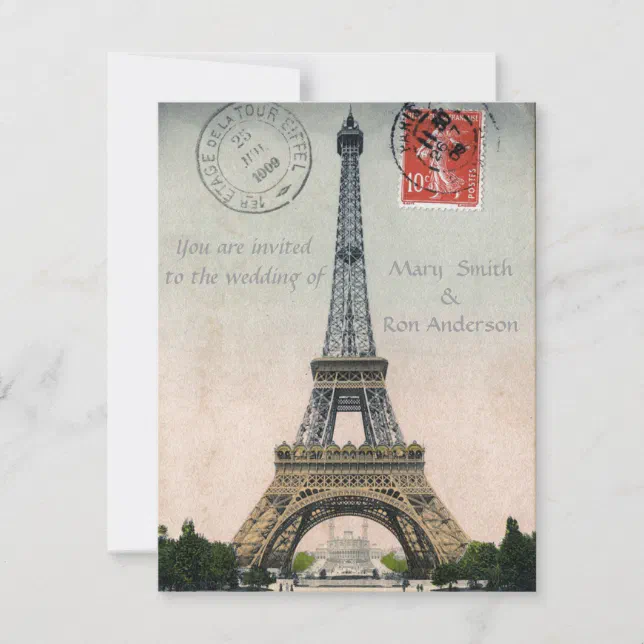 Vintage Eiffel Tower Postcard | Zazzle