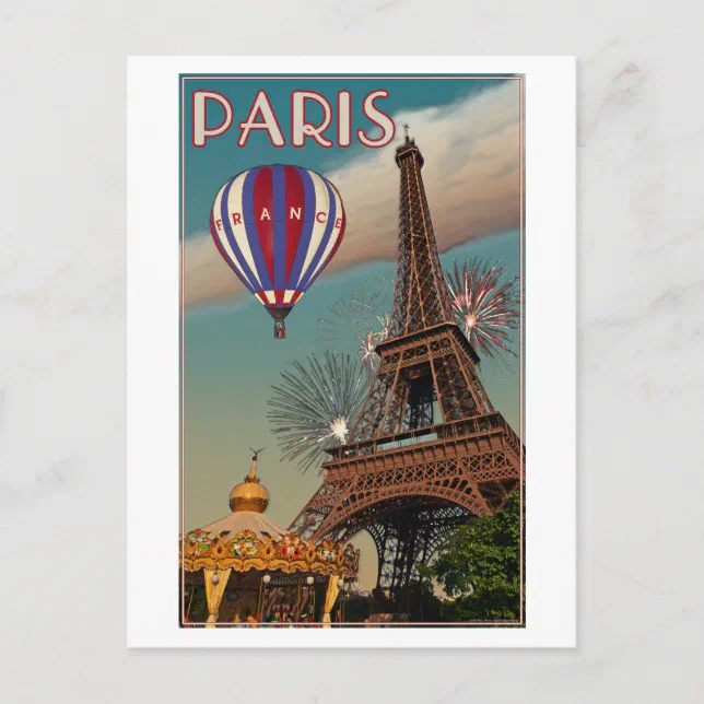 Vintage Eiffel Tower Postcard | Zazzle