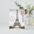 Vintage Eiffel Tower...postcard Postcard | Zazzle