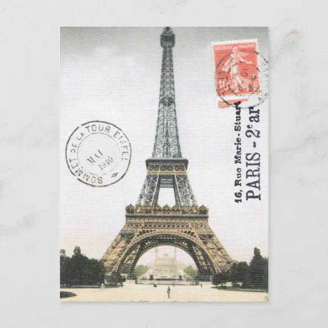 Vintage Eiffel Tower...postcard Postcard | Zazzle