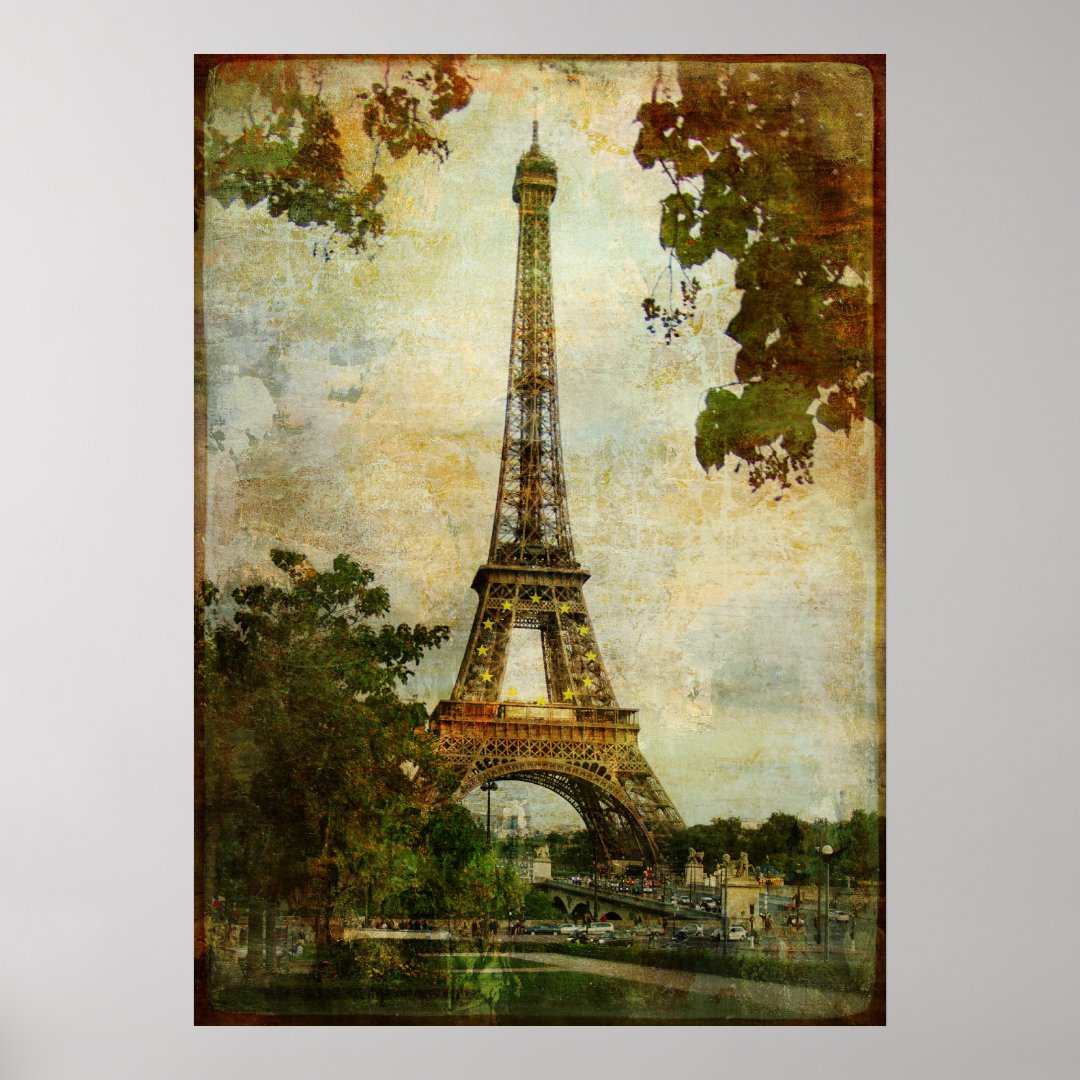 Vintage Eiffel Tower Poster | Zazzle