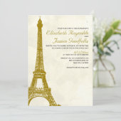 Vintage Eiffel Tower Wedding Invitations | Zazzle