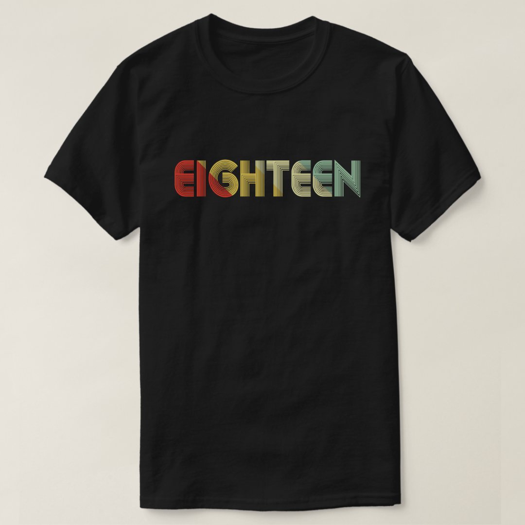 vintage Eighteen 18th Birthday T-Shirt | Zazzle