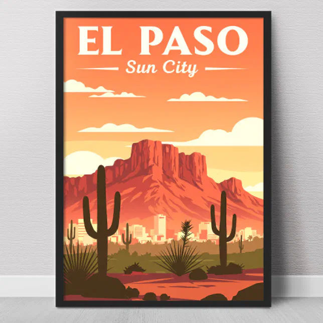 Vintage El Paso Texas Poster | Zazzle