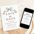 Vintage Elegance Black Bow Wedding Save The Date | Zazzle