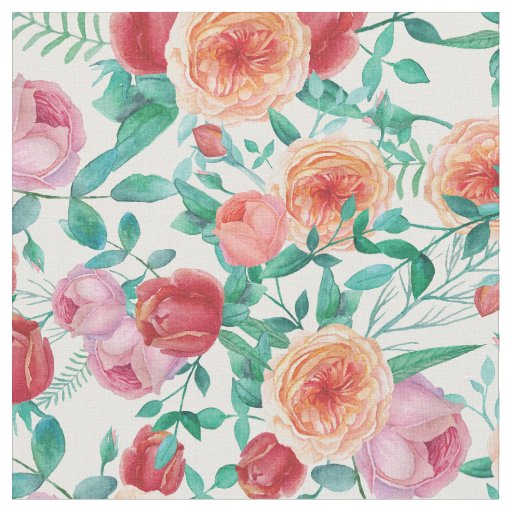 Vintage Elegance | Chic Antique Roses Pattern Fabric | Zazzle