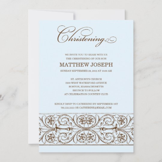 VINTAGE ELEGANCE | CHRISTENING INVITATION | Zazzle.com