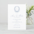 Vintage Elegant Leave Crest Monogram Save the Date Invitation | Zazzle