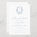 Vintage Elegant Leave Crest Monogram Save the Date Invitation | Zazzle