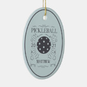 Vintage Elegant Pickleball Monogram Name Ceramic Ornament | Zazzle