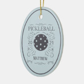Vintage Elegant Pickleball Monogram Name Ceramic Ornament | Zazzle