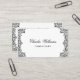 Vintage Elegant QR Code Black White Antique Script Business Card | Zazzle