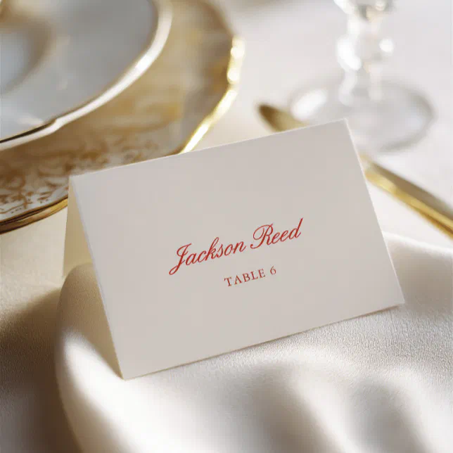 Vintage Elegant Wedding Guest Place Card | Zazzle