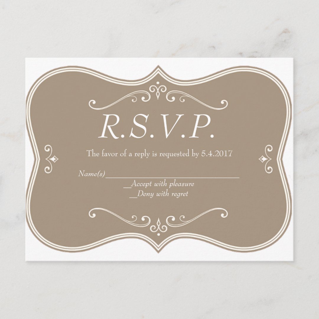 Vintage elegant wedding RSVP cards | Zazzle