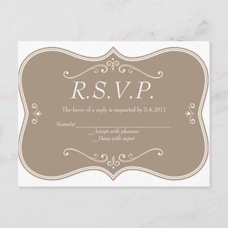 Vintage elegant wedding RSVP cards | Zazzle