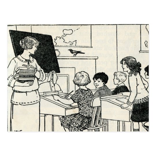 Vintage Elementary Grade School Teacher Postcard | Zazzle.com