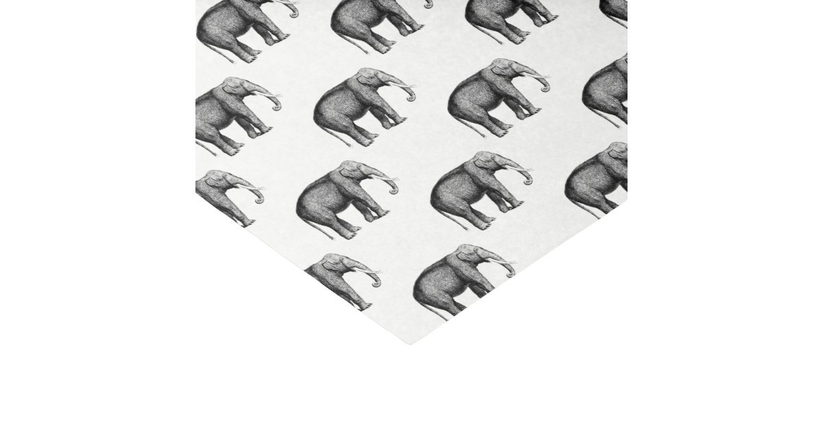 Vintage Elephant Drawing Tissue Paper | Zazzle