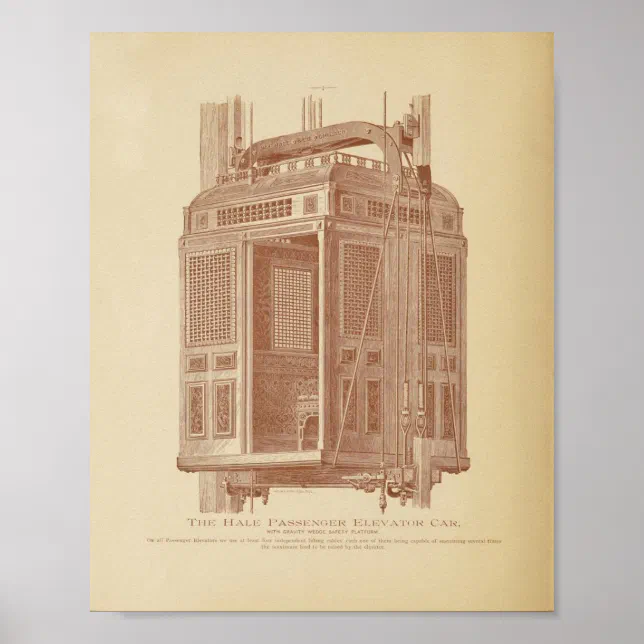 Vintage Elevator Art Poster | Zazzle