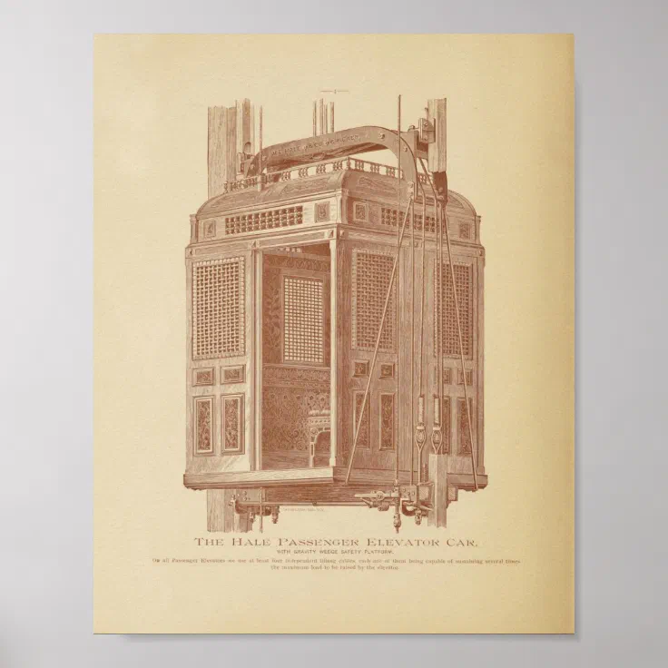 Vintage Elevator Art Poster | Zazzle