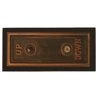 Vintage elevator button plate metal brass antique wood flash drive | Zazzle