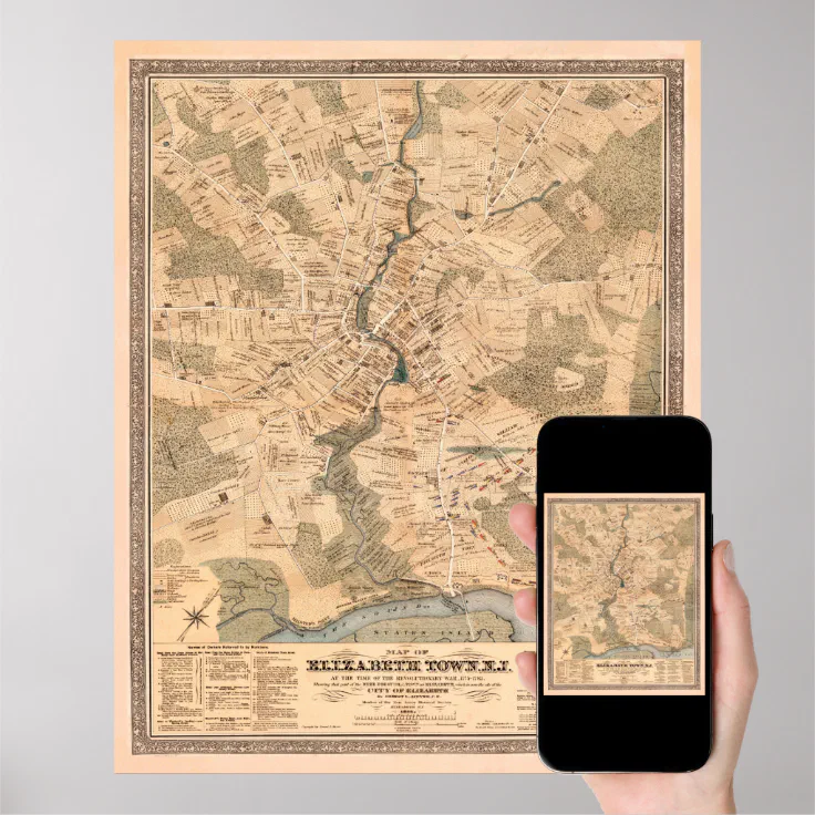 Vintage Elizabeth NJ Map (1879) Poster | Zazzle