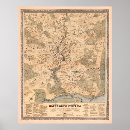 Vintage Elizabeth NJ Map (1879) Poster | Zazzle.com