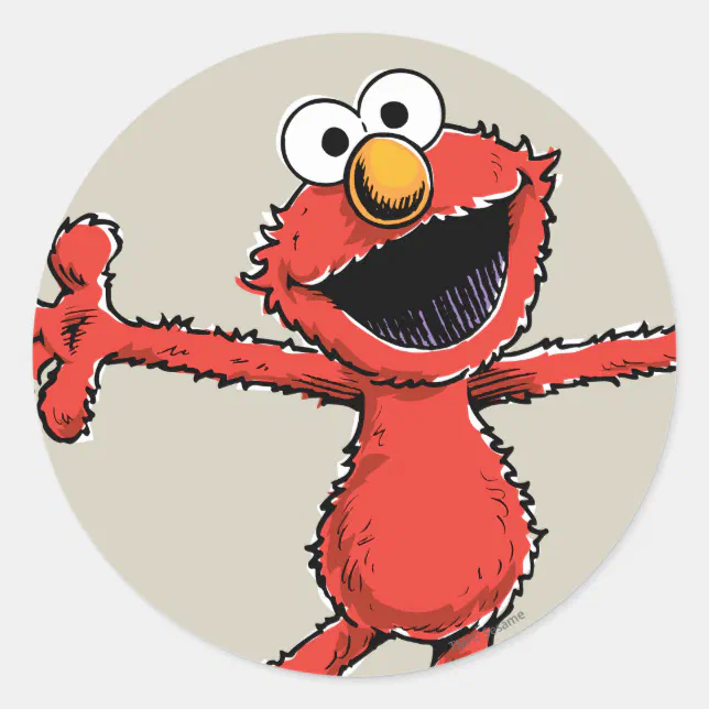 Vintage Elmo Classic Round Sticker | Zazzle