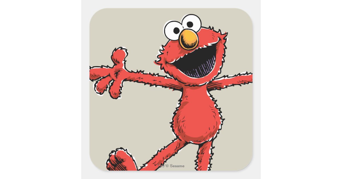 Vintage Elmo Square Sticker | Zazzle