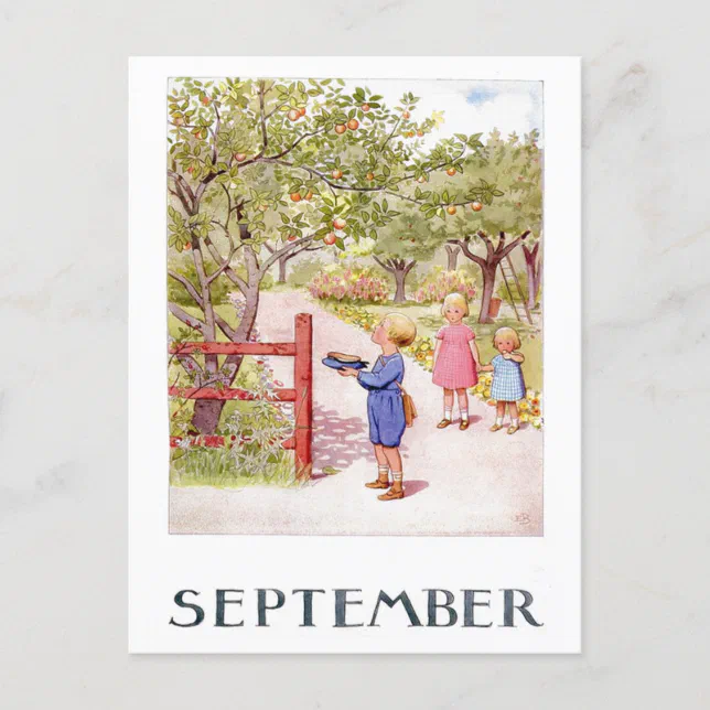 Vintage Elsa Beskow September Postcard | Zazzle