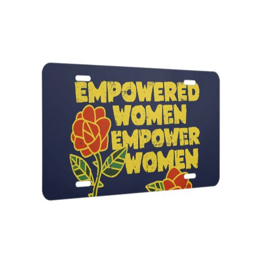 Vintage Empowered Women Empower Women Feminist Art License Plate | Zazzle