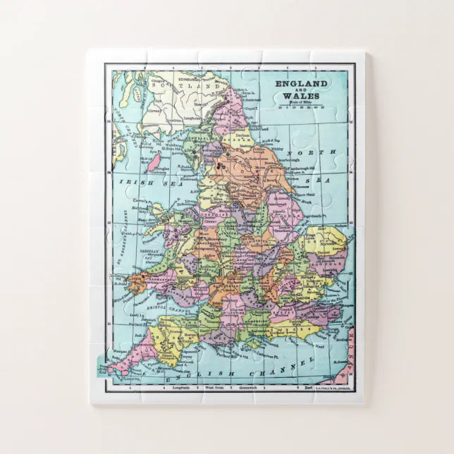 Vintage England and Wales Map Jigsaw Puzzle | Zazzle