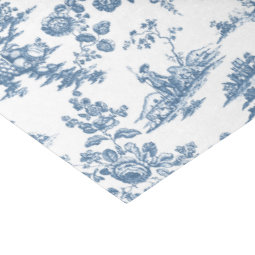 Vintage English Floral Toile de Jouy-Blue Tissue Paper | Zazzle