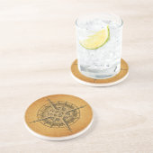 Vintage Engraved Compass Rose Coaster | Zazzle