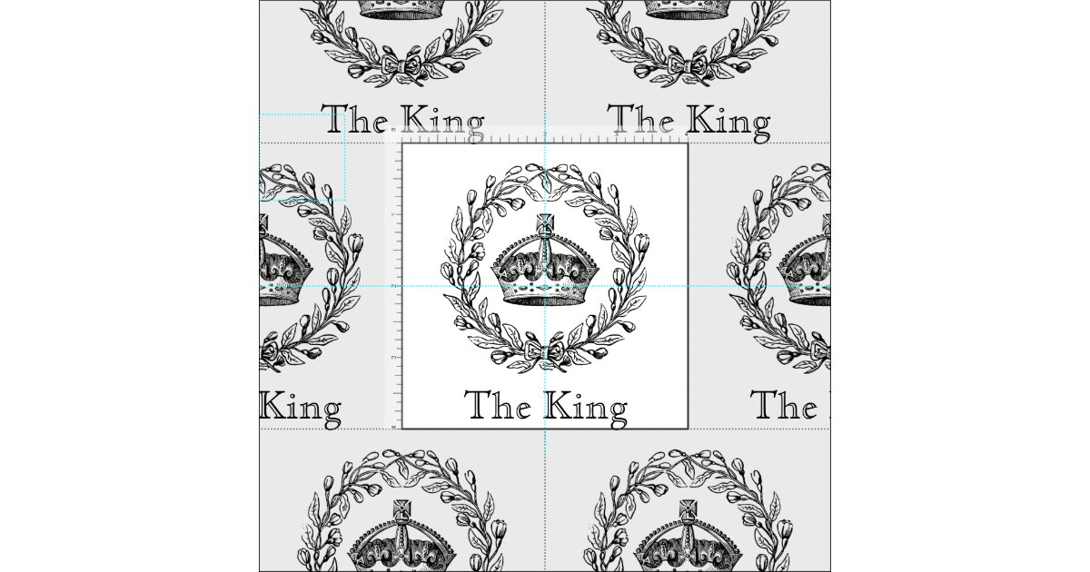 Vintage Engraved King's Crown and Laurel Wreath Fabric | Zazzle
