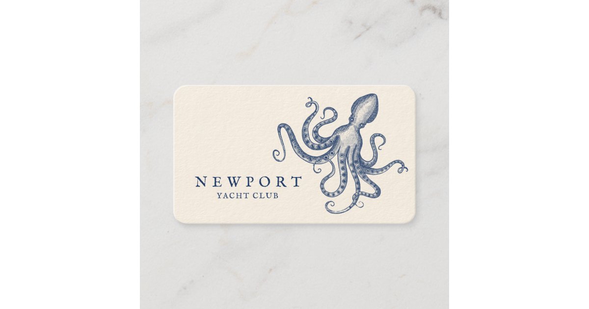 Vintage Engraved Style Octopus Ocean Nautical Business Card | Zazzle