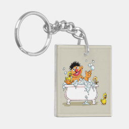 Vintage Ernie in Bathtub Keychain | Zazzle
