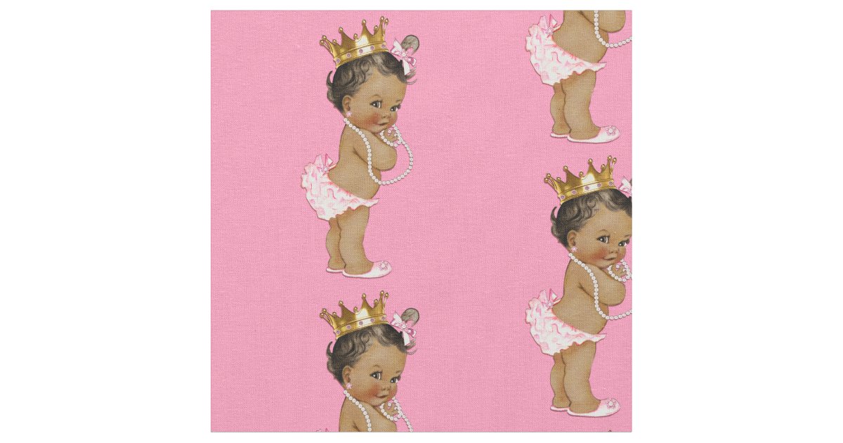 Vintage Ethnic Little Princess Fabric | Zazzle