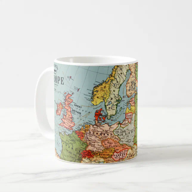 Vintage Europe 20th Century Bacon's Standard Map Coffee Mug | Zazzle