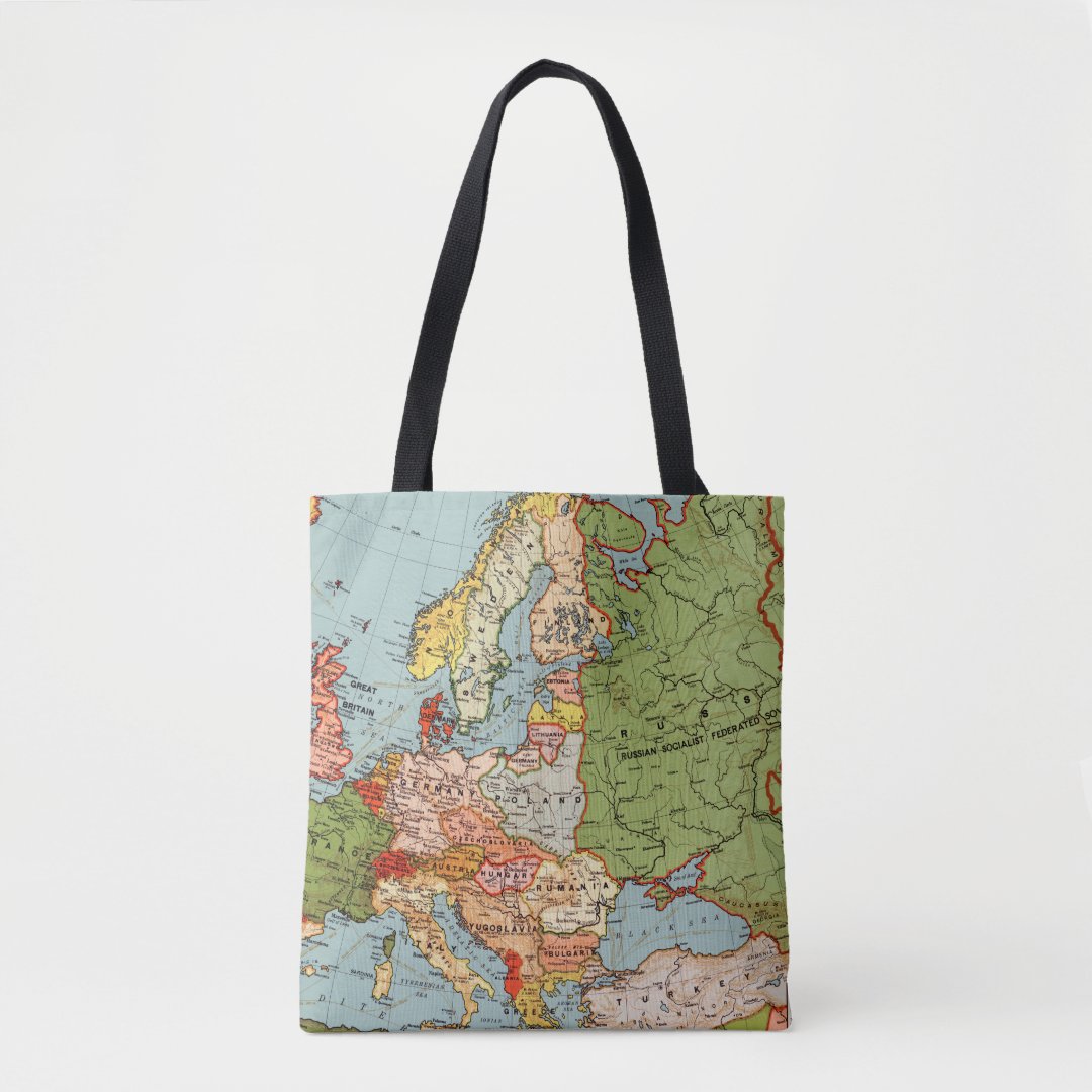 Vintage Europe 20th Century Bacon's Standard Map Tote Bag | Zazzle