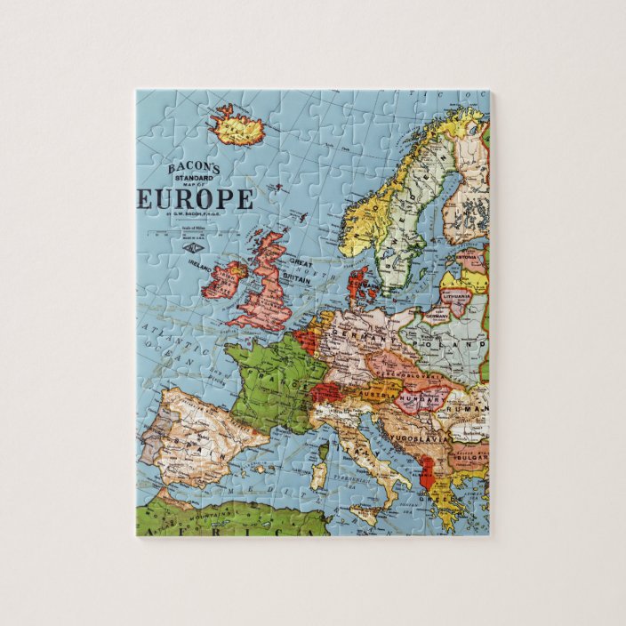 Vintage Europe 20th Century General Map Jigsaw Puzzle