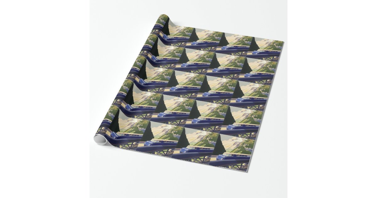 Vintage Europe Rail Travel Wrapping Paper | Zazzle