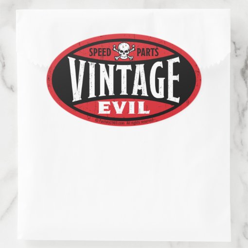 Vintage Evil 001A Oval Sticker | Zazzle