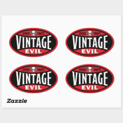 Vintage Evil 001A Oval Sticker | Zazzle