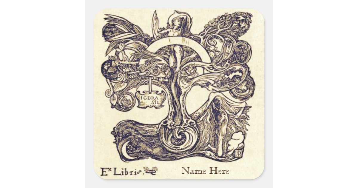 Vintage Ex Libris Bookplate Stickers | Zazzle